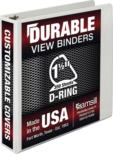 BINDER 1.5 IN DURABLE VIEW WHT | Samsill | Citrus College